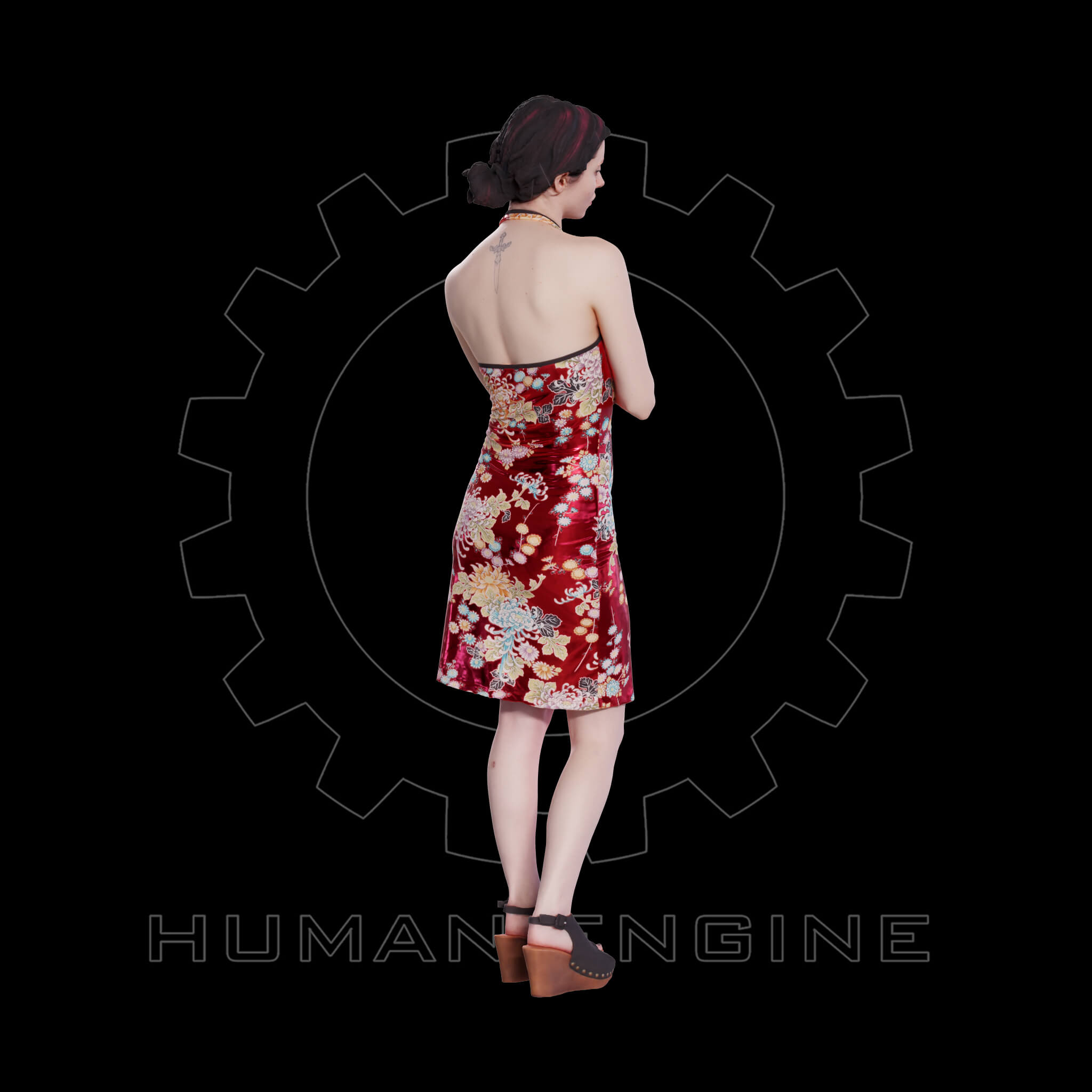 Female Scan - Amy in Chinese Style Dress 144 3D Model by Human-Engine