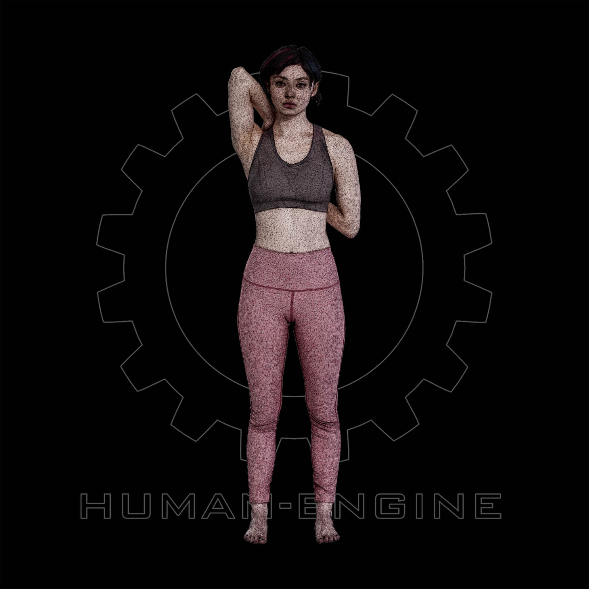 Female Scan - Amy Stretching Pose 20 3D Model by Human-Engine