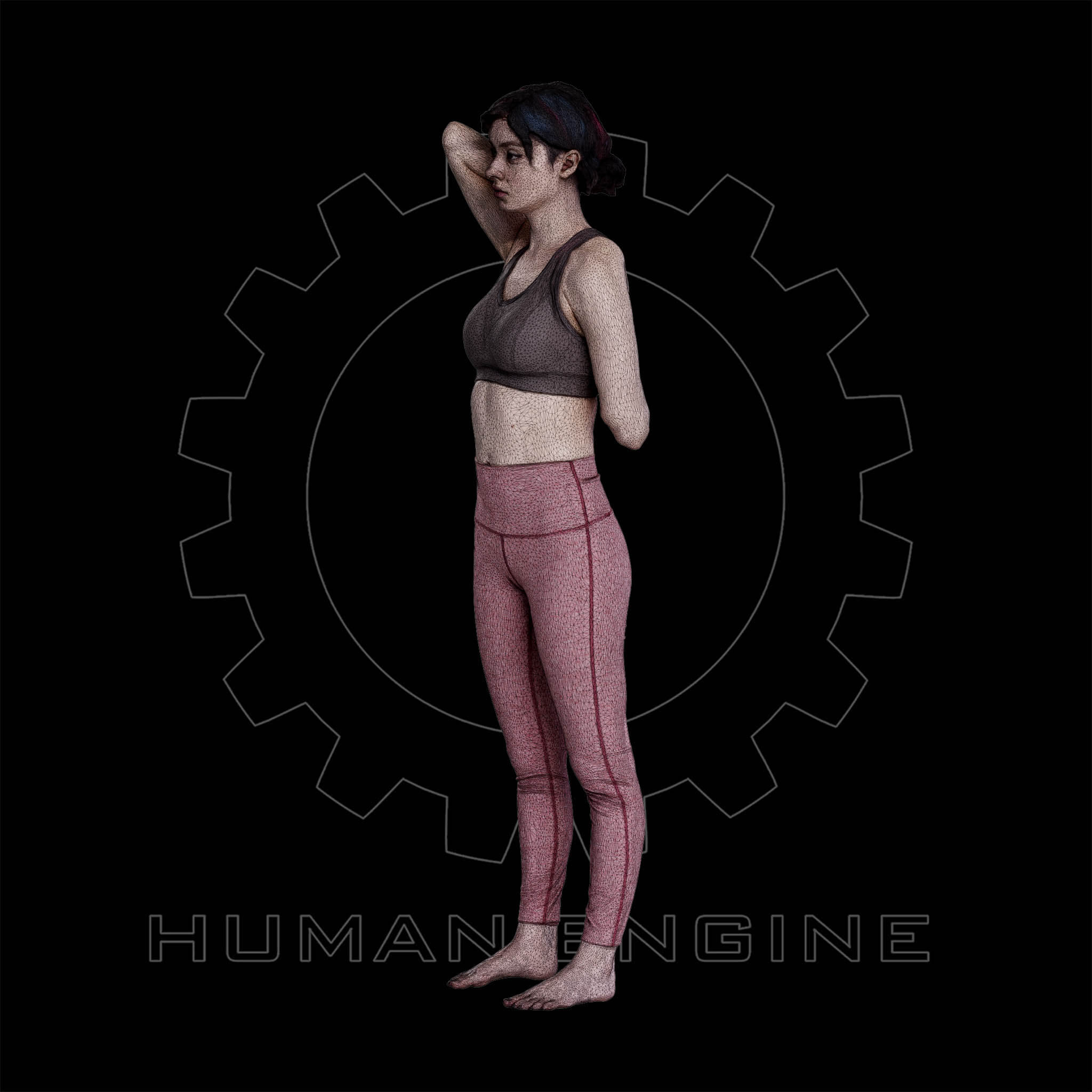 Female Scan - Amy Stretching Pose 20 3D Model by Human-Engine