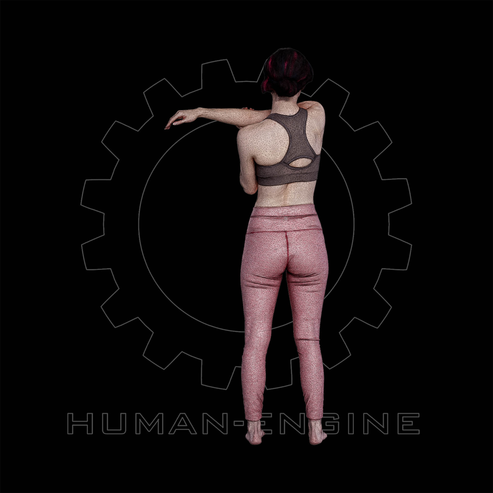 Female Scan - Amy Stretching Pose 23 3D Model by Human-Engine