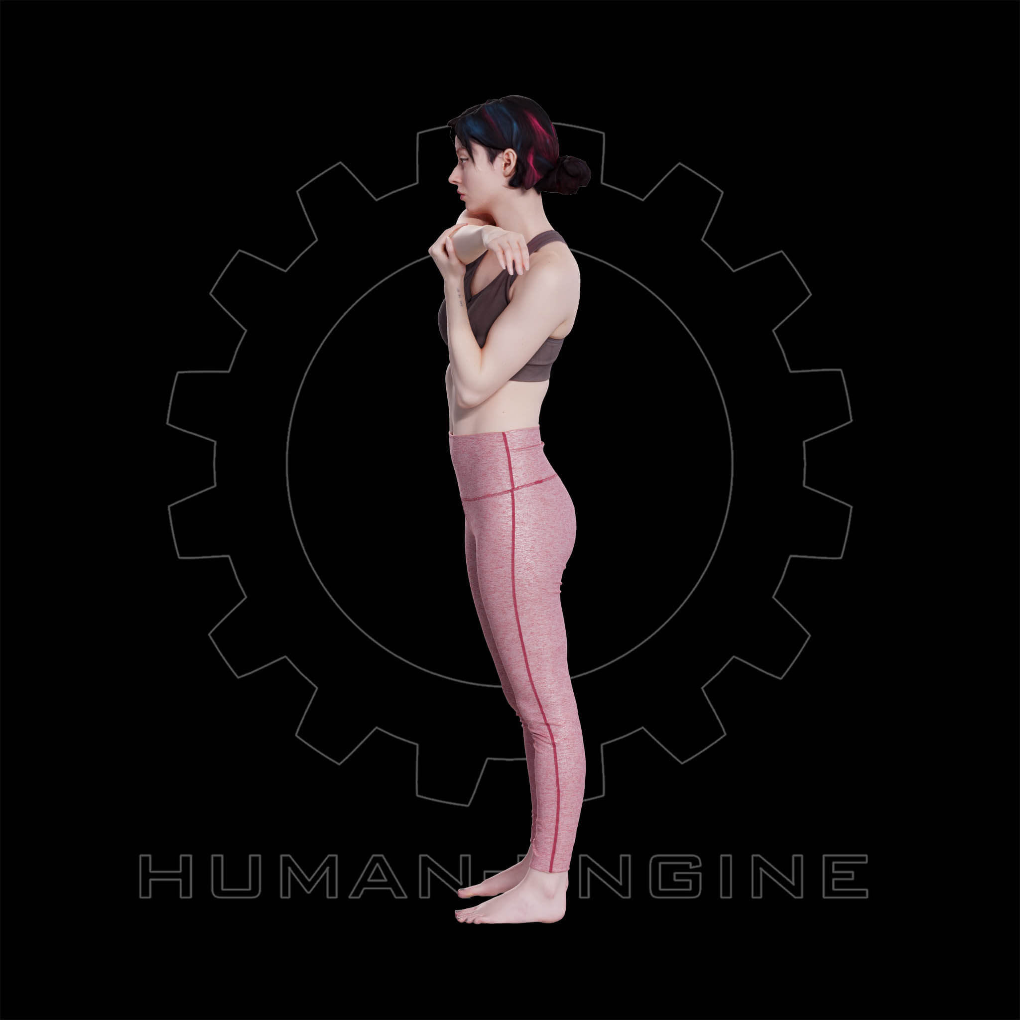 Female Scan - Amy Stretching Pose 23 3D Model by Human-Engine