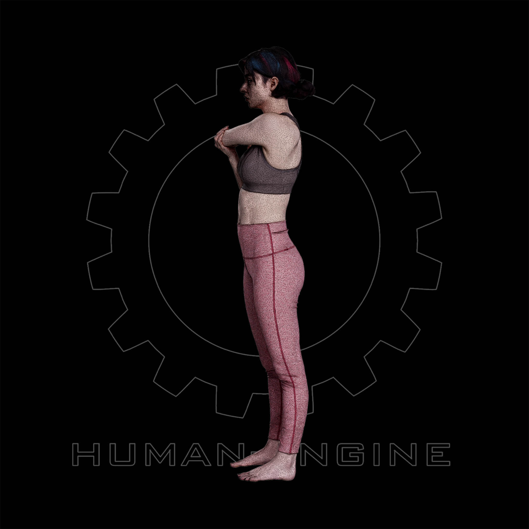 Female Scan - Amy Stretching Pose 26 3D Model by Human-Engine