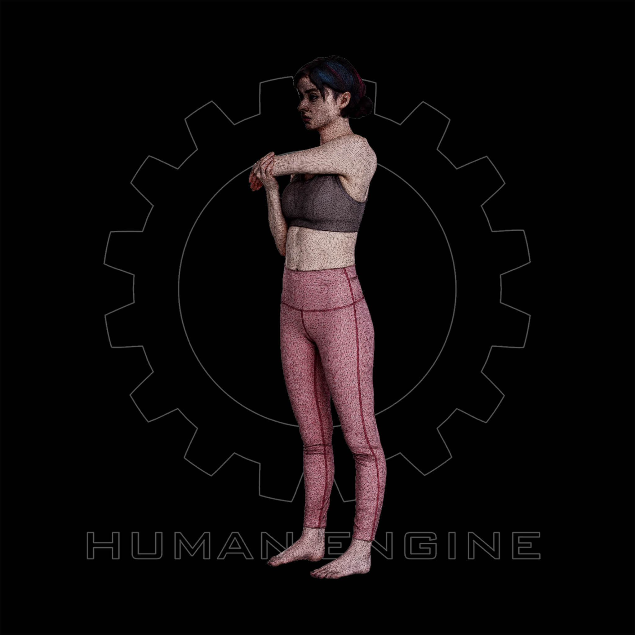 Female Scan - Amy Stretching Pose 26 3D Model by Human-Engine