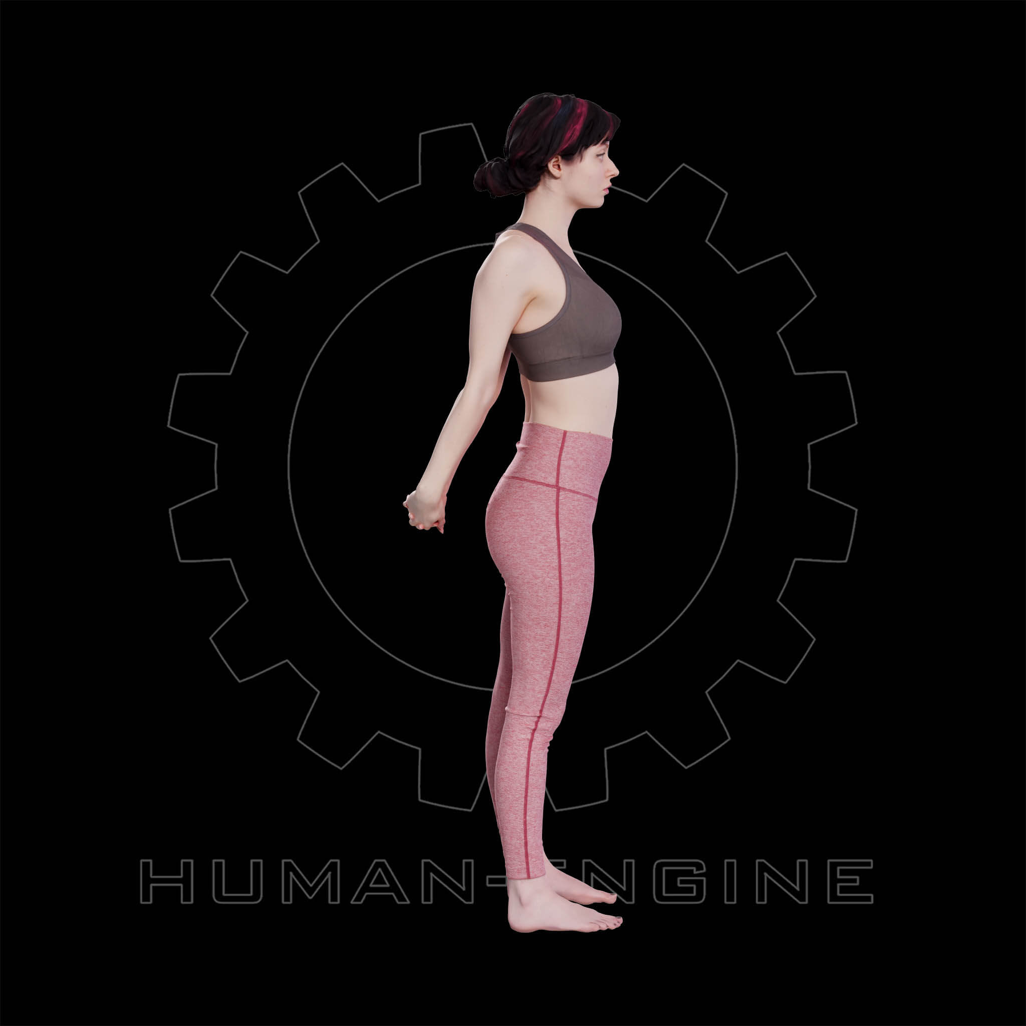 Female Scan - Amy Stretching Pose 28 3D Model by Human-Engine