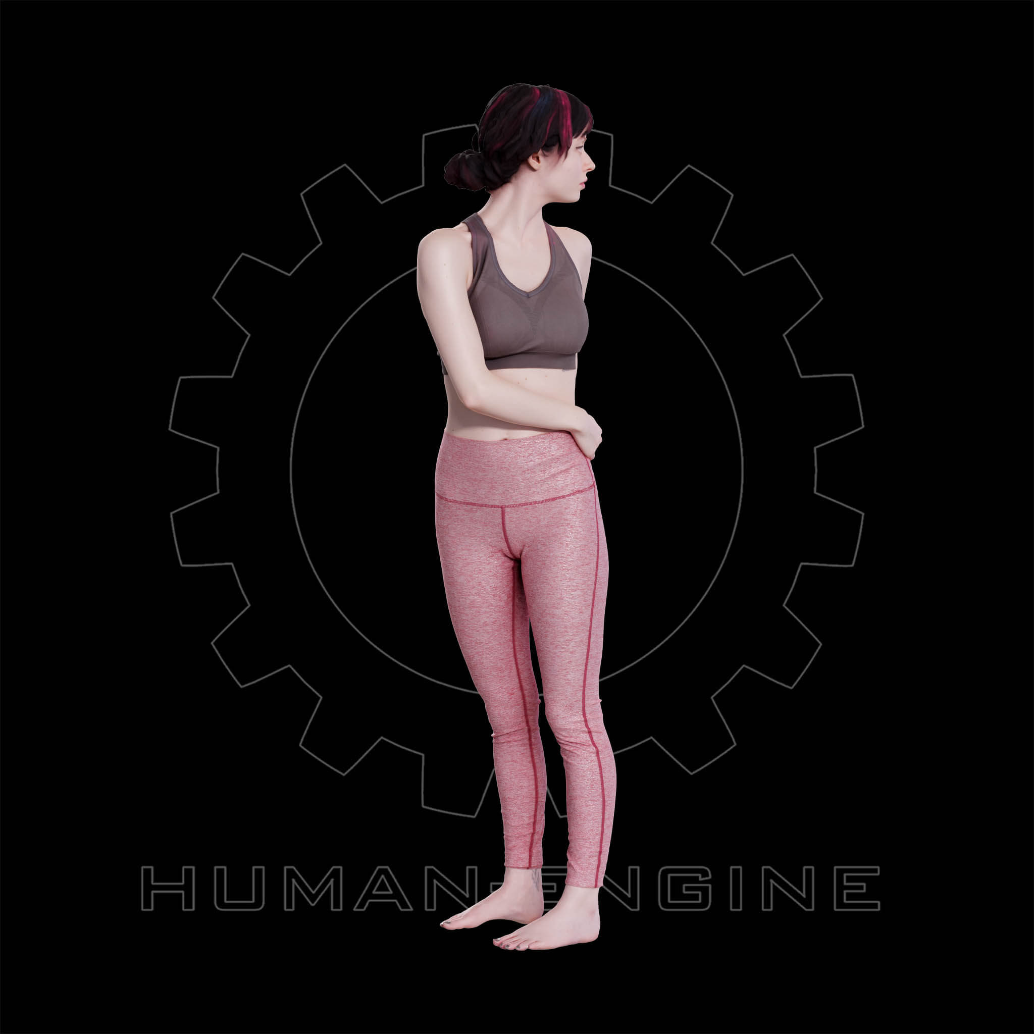 Female Scan - Amy Stretching Pose 38 3D Model by Human-Engine