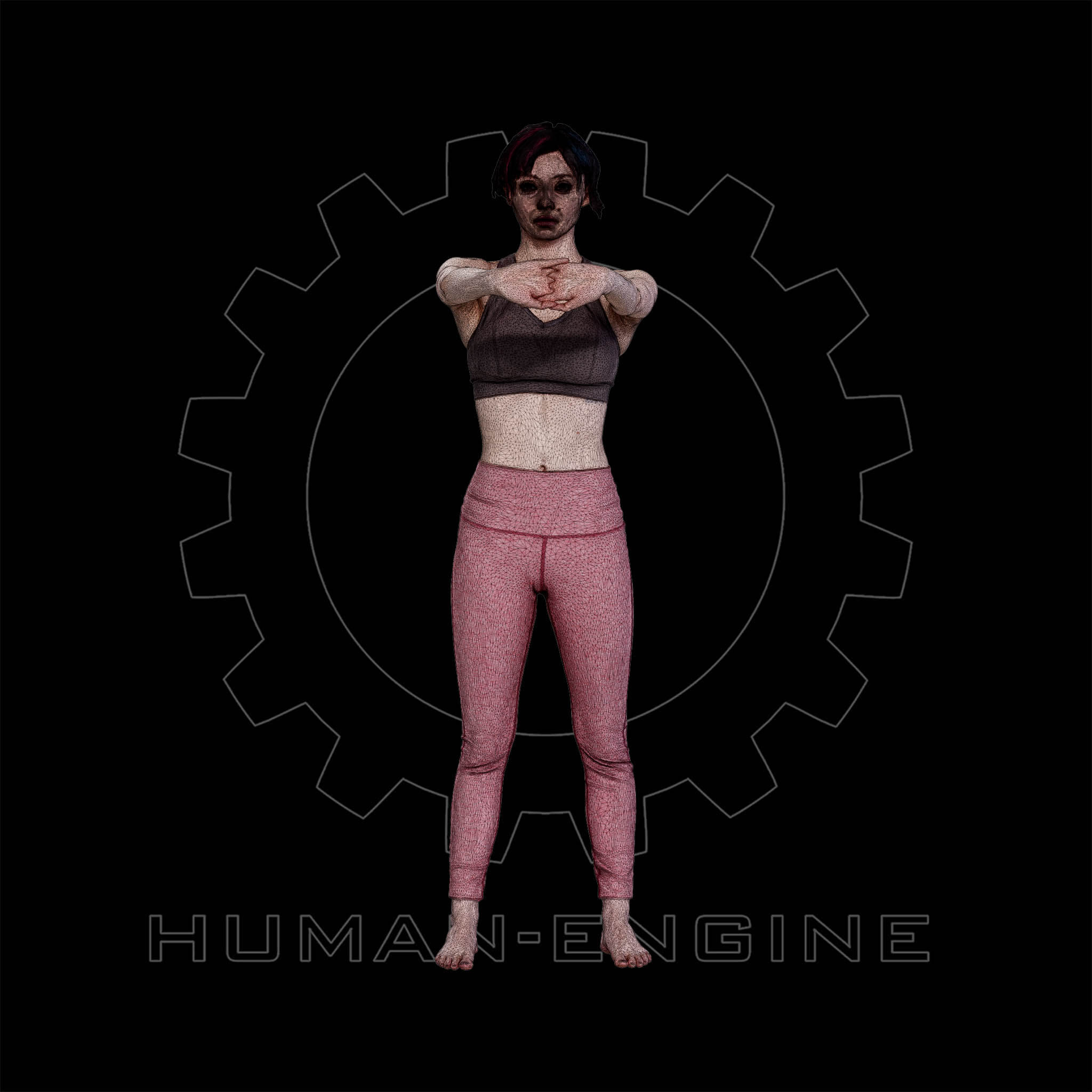 Female Scan - Amy Stretching Pose 46 3D Model by Human-Engine