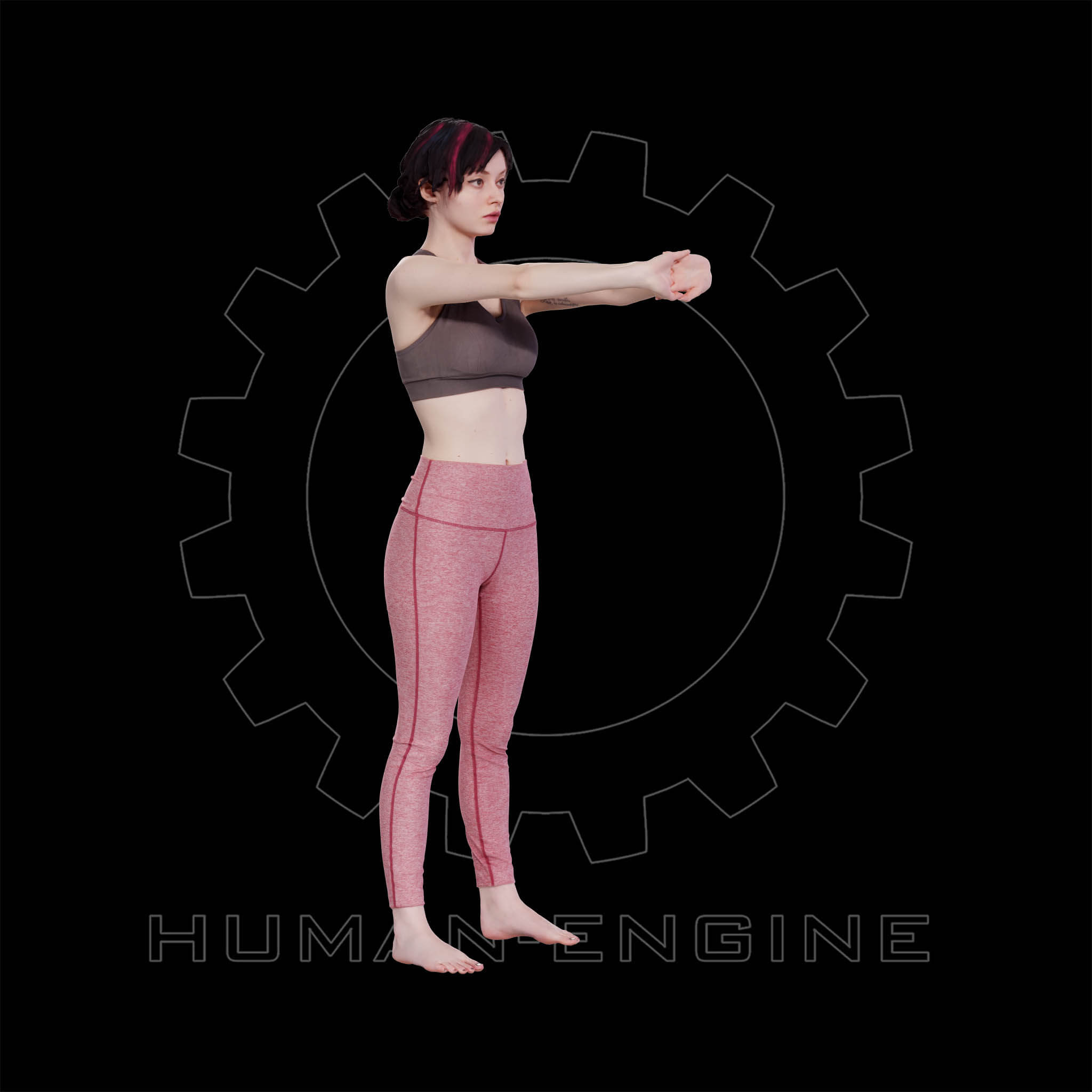 Female Scan - Amy Stretching Pose 46 3D Model by Human-Engine