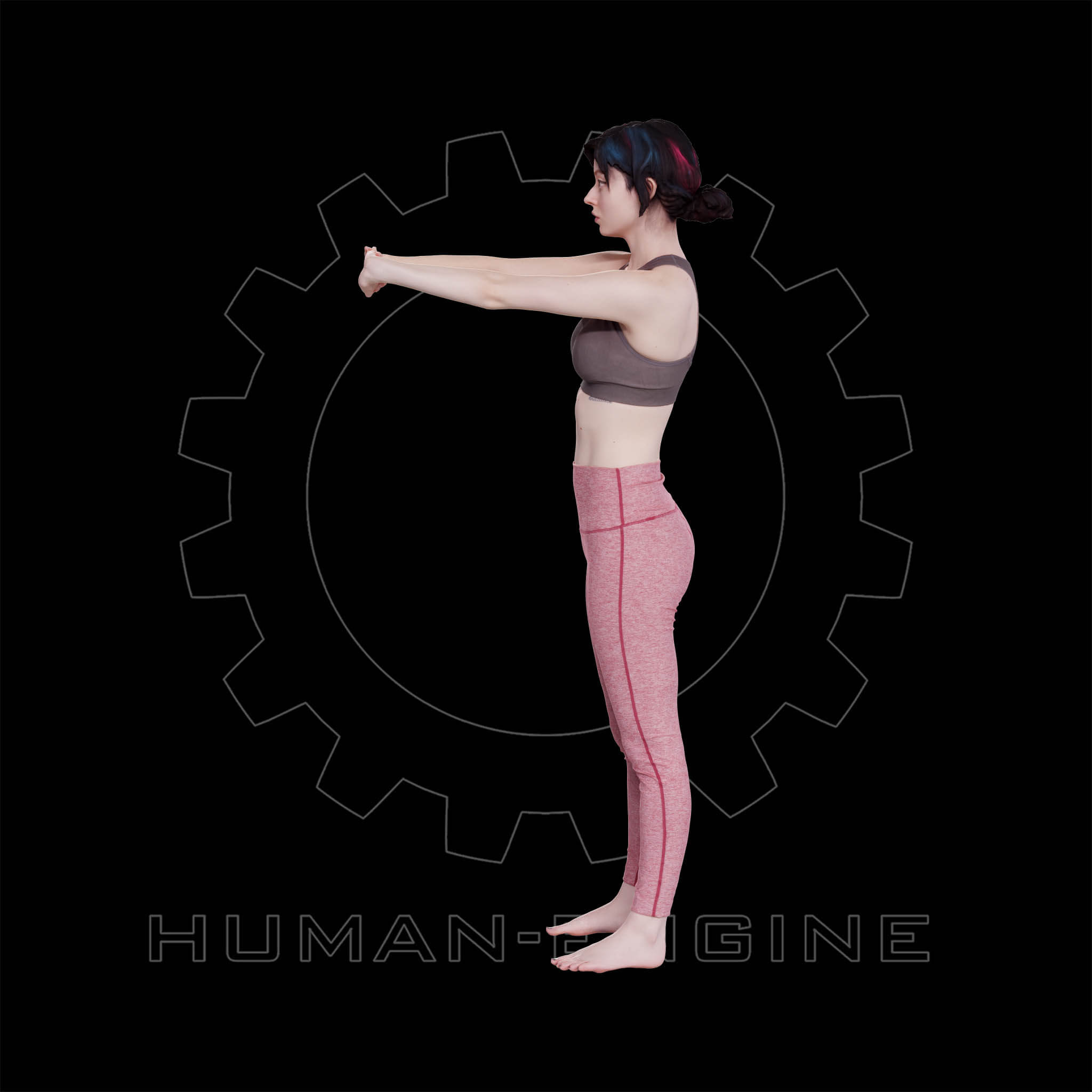 Female Scan - Amy Stretching Pose 46 3D Model by Human-Engine