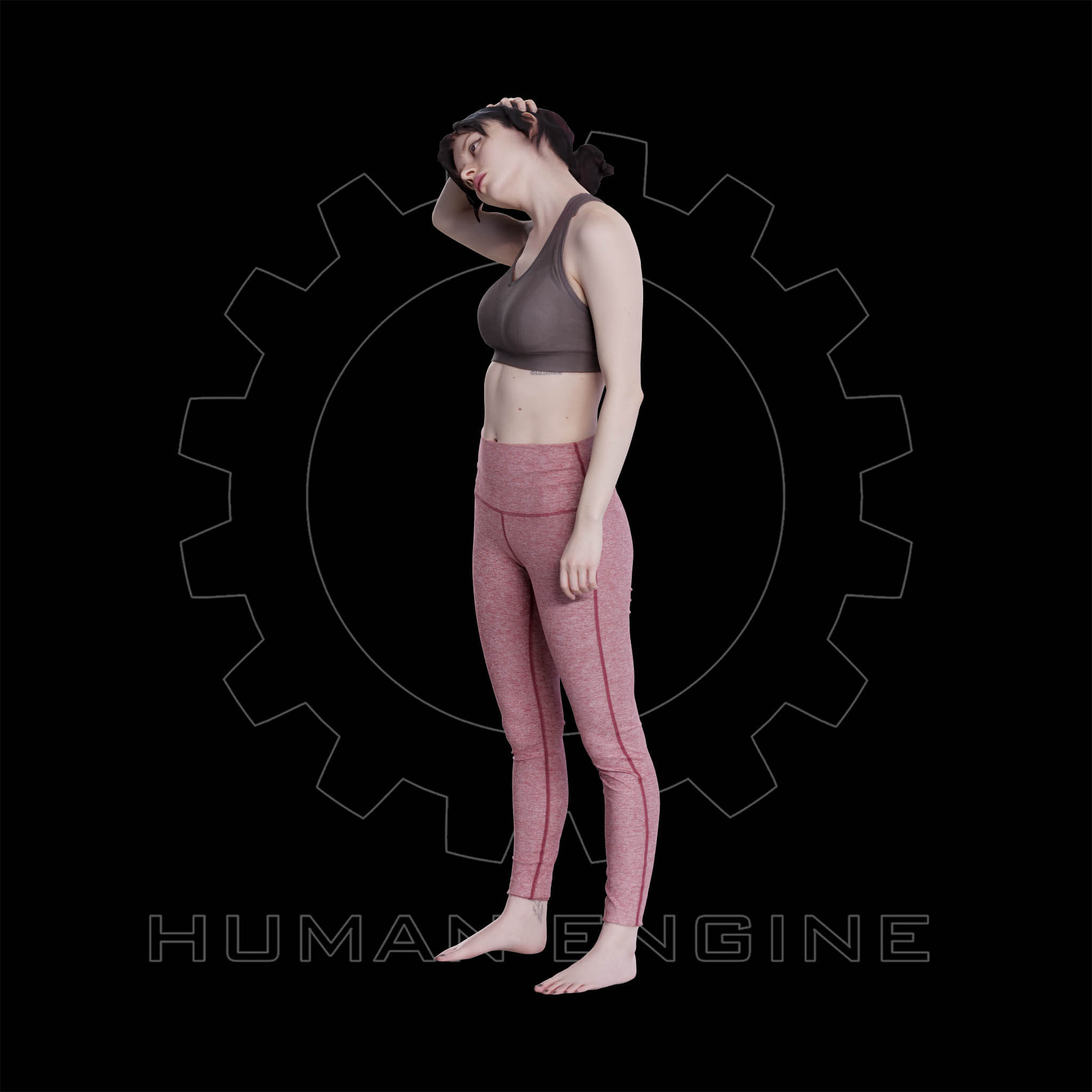Female Scan - Amy Stretching Pose 48 3D Model by Human-Engine