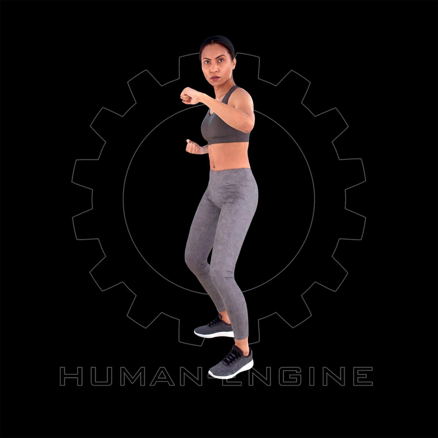 Female Scan - Calypso Fighting Stances Bundle 3D Model by Human-Engine