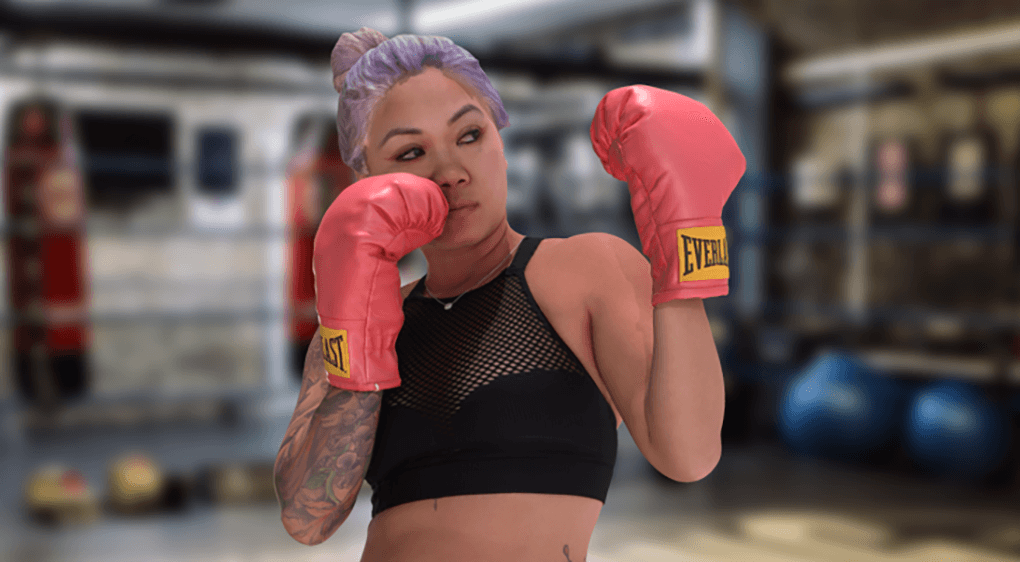 Violet Boxing in the Gym 3D Render, Digital Art by Human-Engine