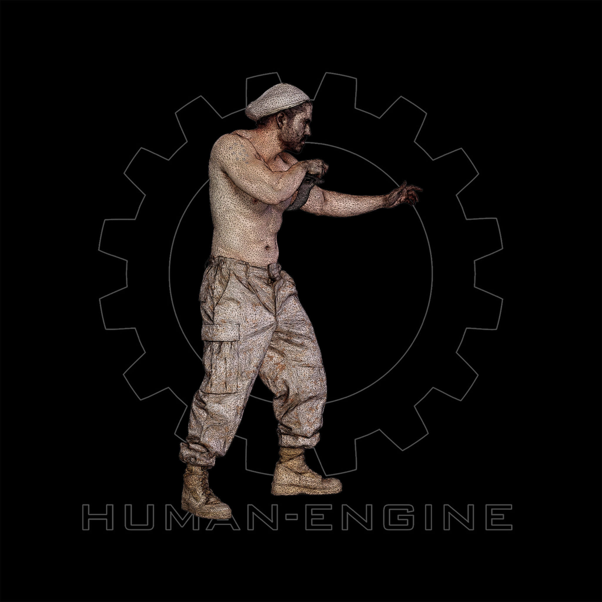Male Scan - Victor Knife Pose 223 3D Model by Human-Engine