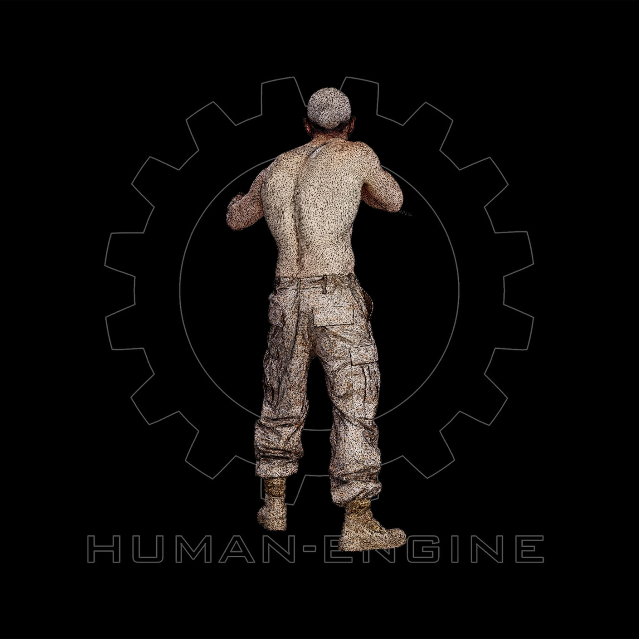 Male Scan - Victor Knife Pose 223 3D Model by Human-Engine