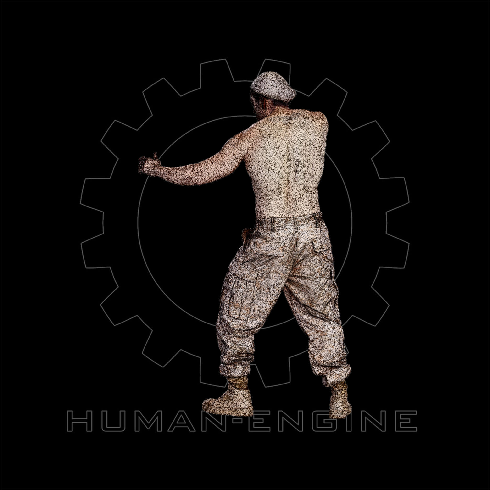 Male Scan - Victor Knife Pose 223 3D Model by Human-Engine
