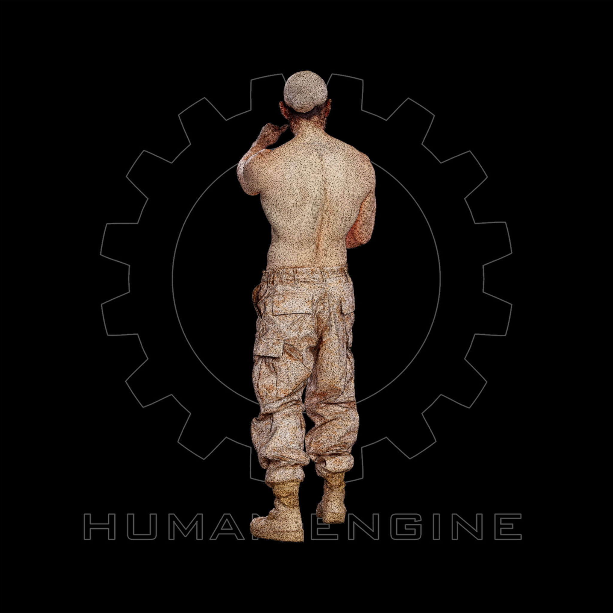 Male Scan - Victor Knife Pose 224 3D Model by Human-Engine