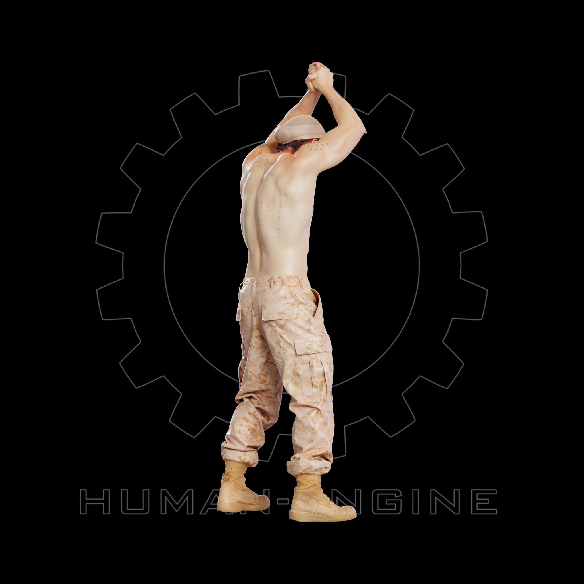 Male Scan - Victor Knife Pose 227 3D Model by Human-Engine