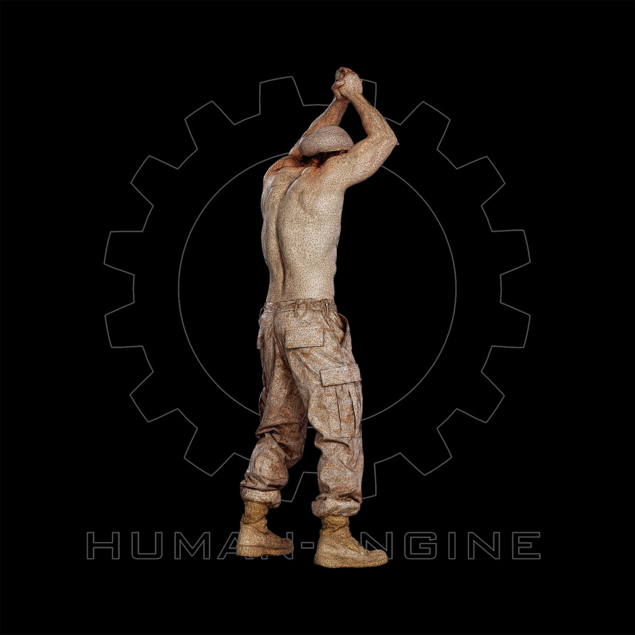 Male Scan - Victor Knife Pose 227 3D Model by Human-Engine