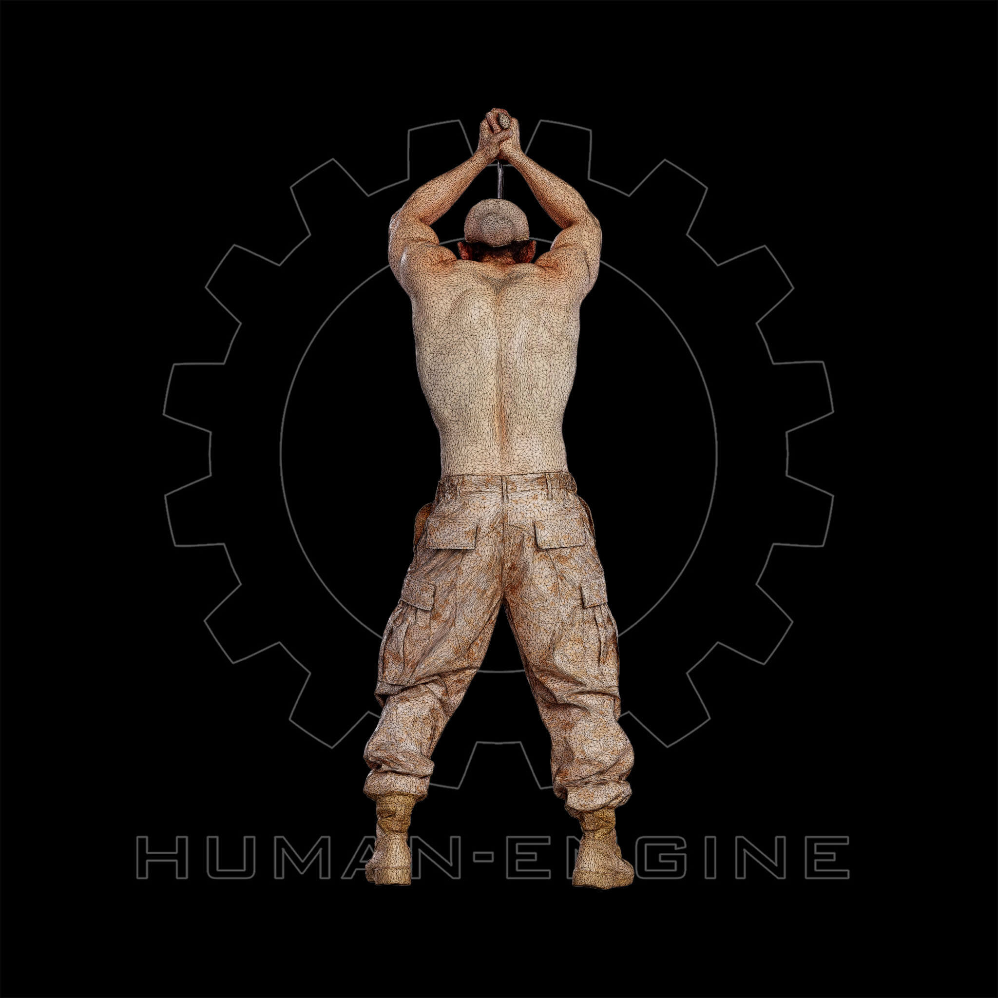 Male Scan - Victor Knife Pose 227 3D Model by Human-Engine