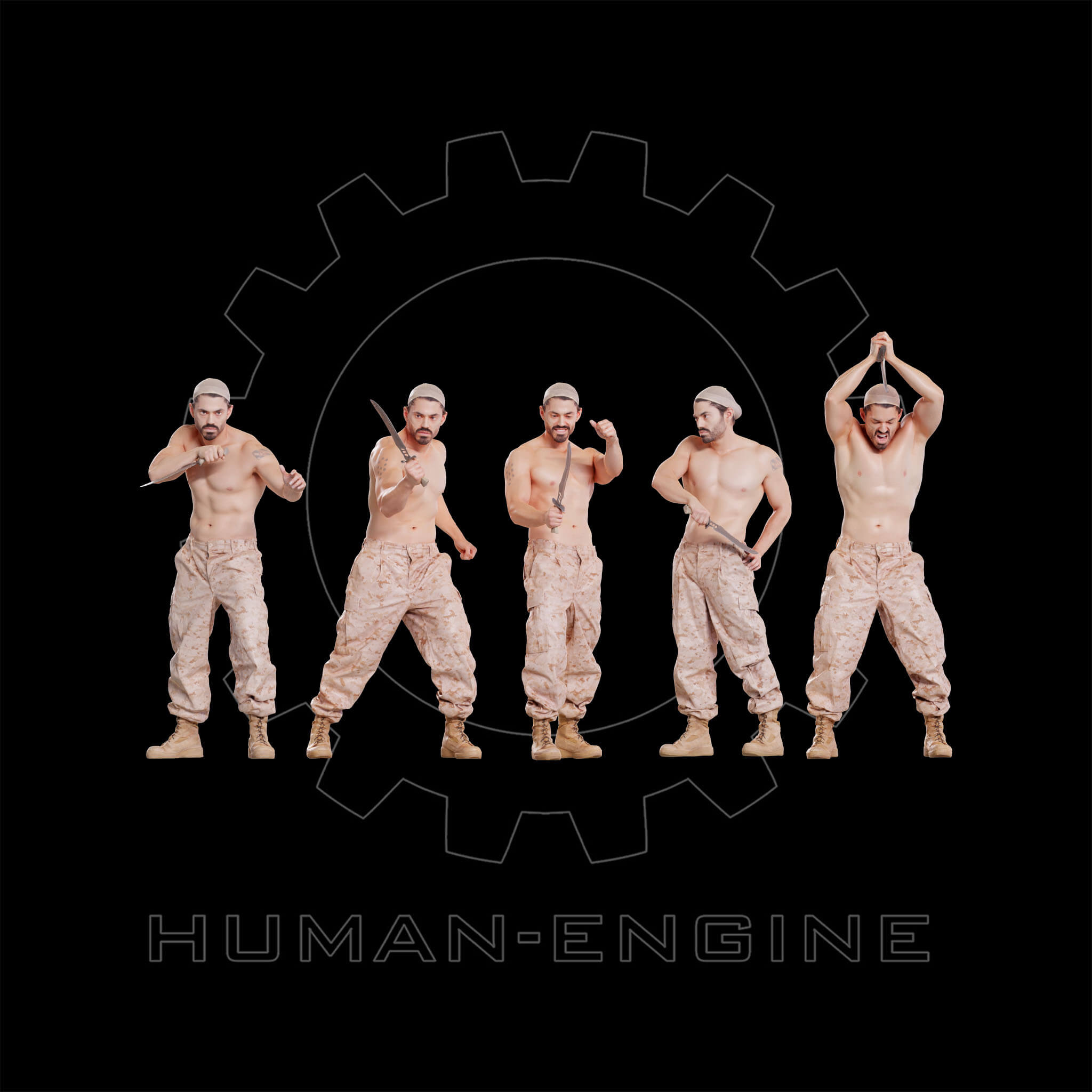 Male Scan - Victor Knife Poses Bundle 3D Model by Human-Engine