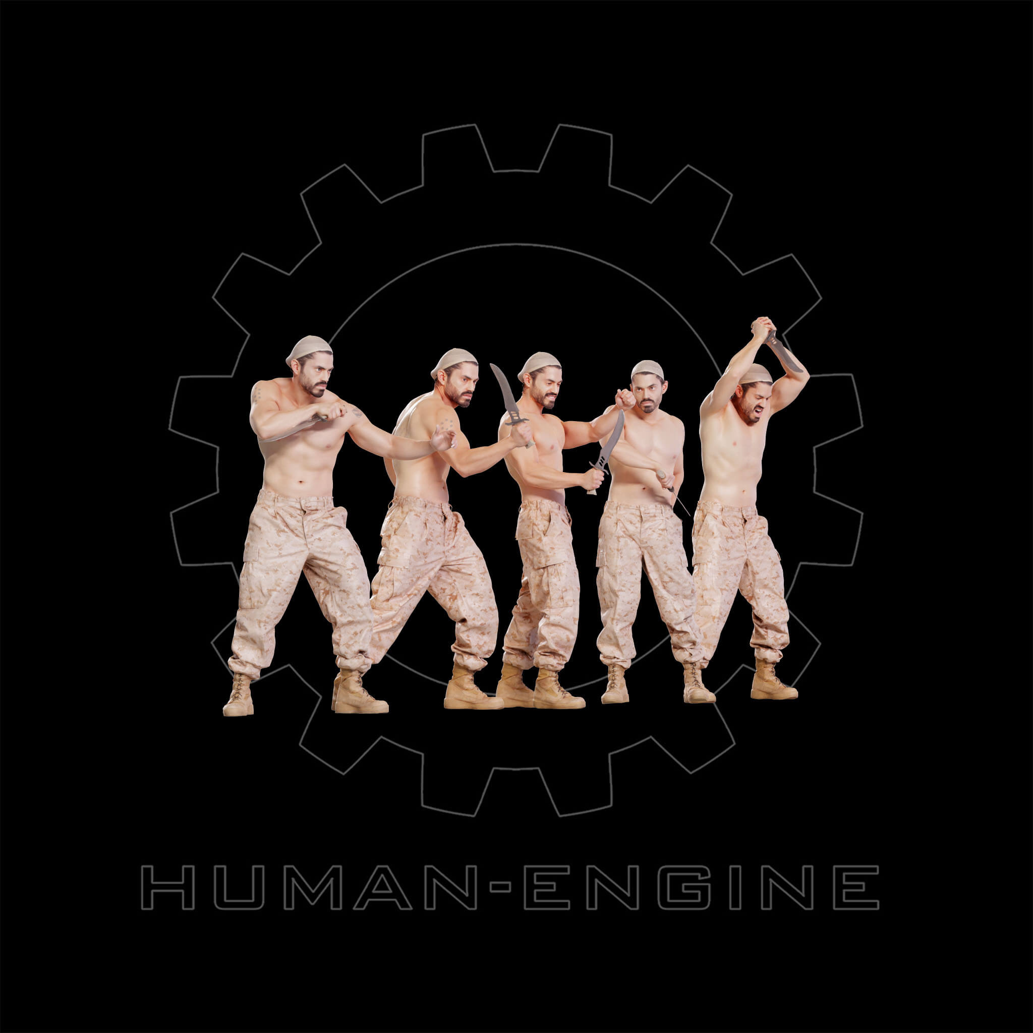 Male Scan - Victor Knife Poses Bundle 3D Model by Human-Engine