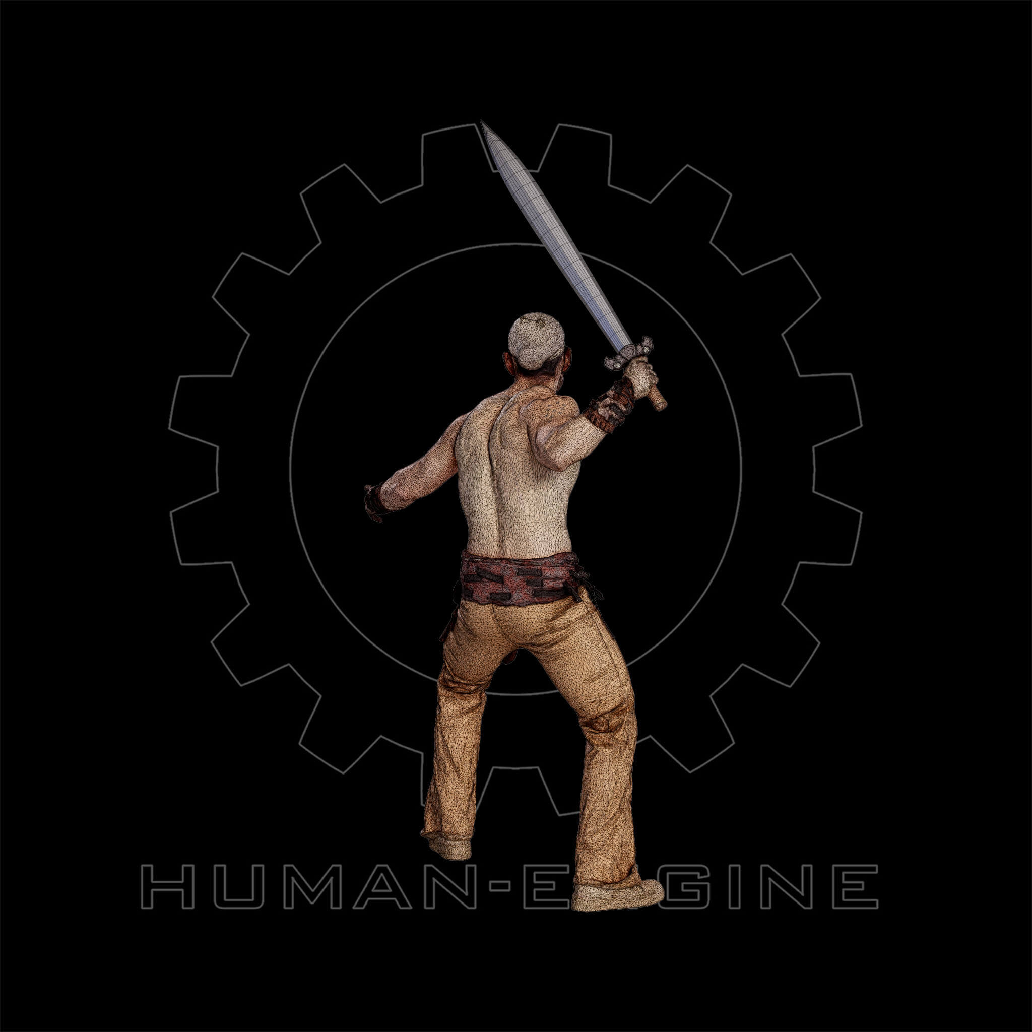 Male Scan - Victor Sword Pose 215 3D Model by Human-Engine