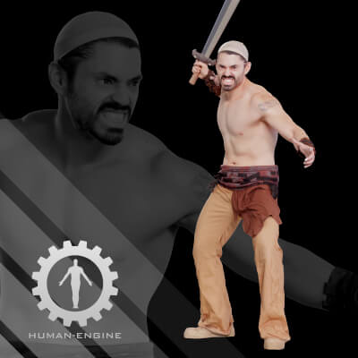 Male Scan - Victor Sword Pose 215 3D Model by Human-Engine