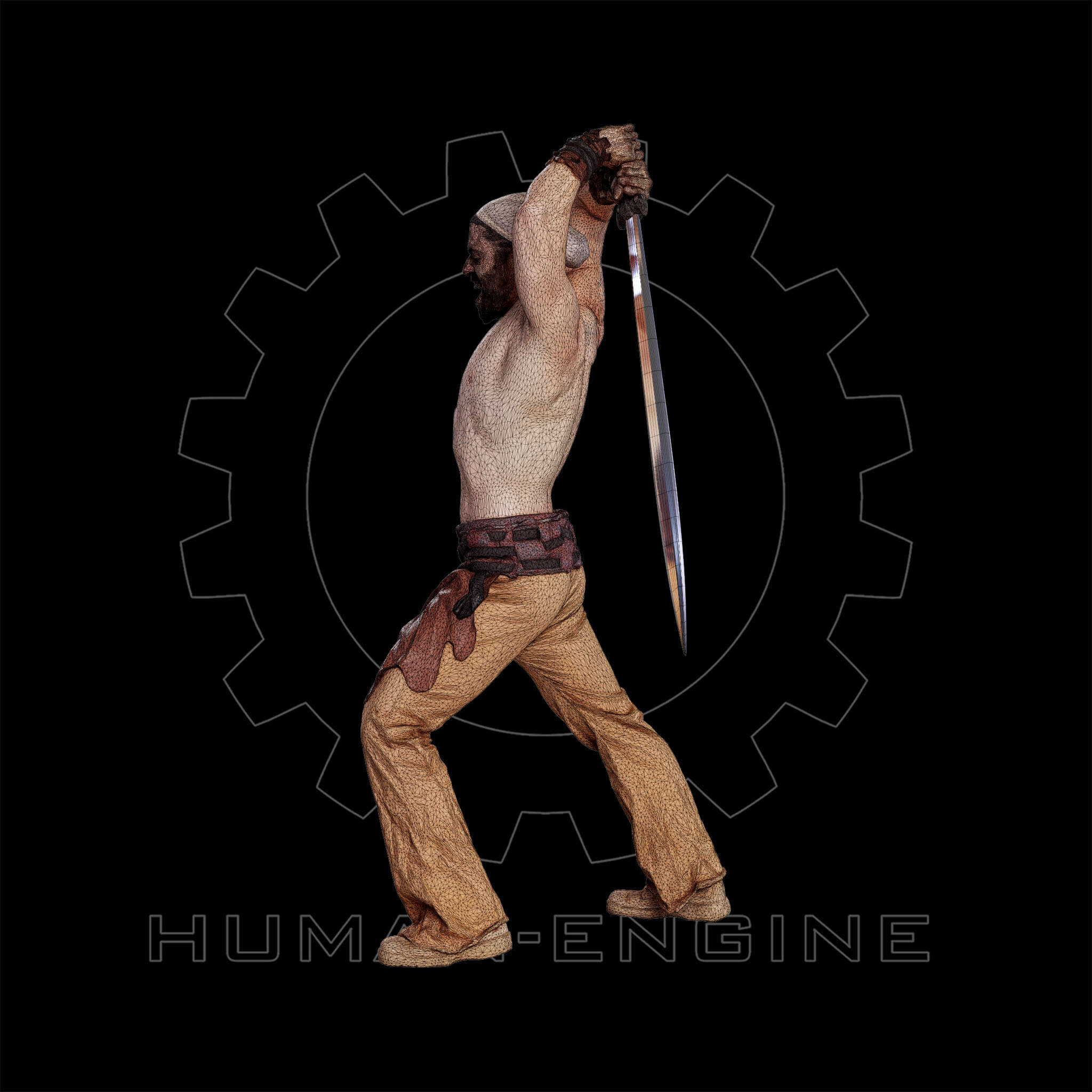 Male Scan - Victor Sword Pose 216 3D Model by Human-Engine