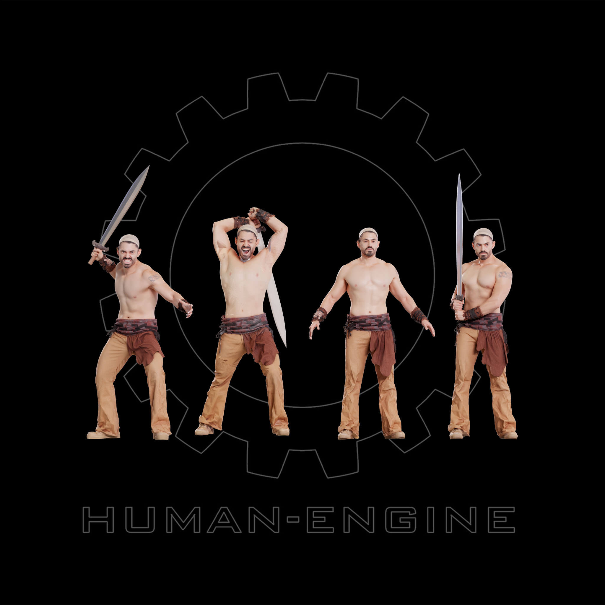 Male Scan - Victor Sword Poses Bundle 3D Model by Human-Engine