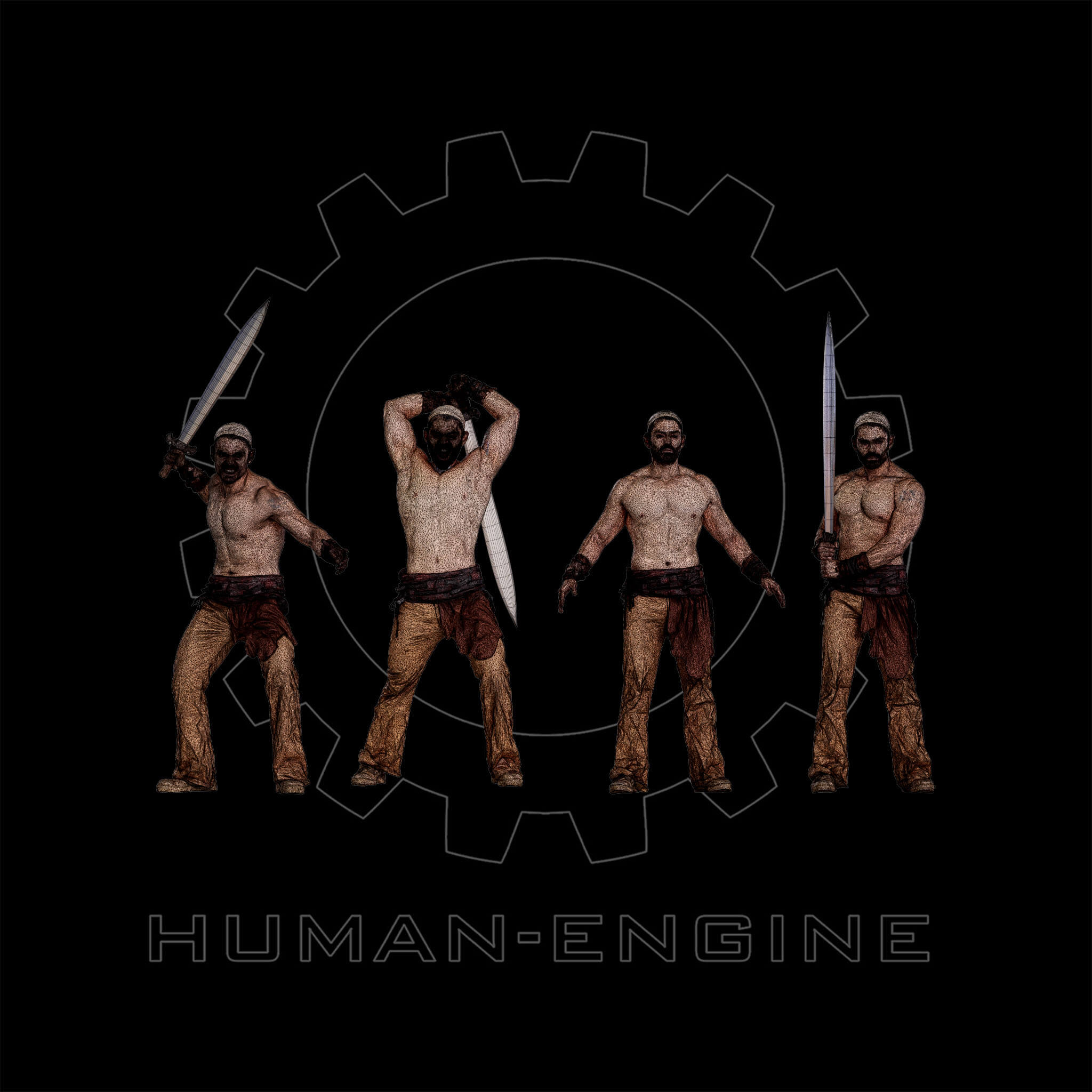 Male Scan - Victor Sword Poses Bundle 3D Model by Human-Engine