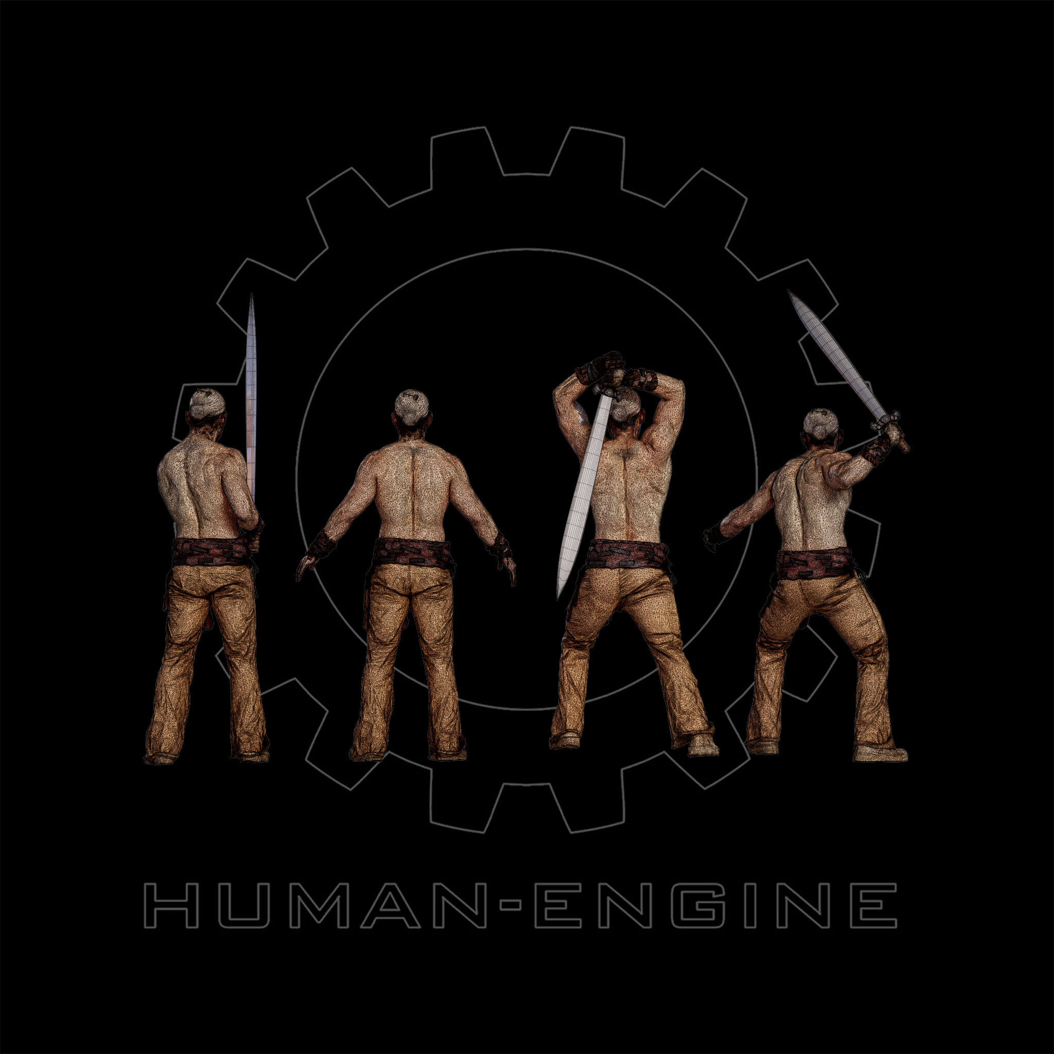 Male Scan - Victor Sword Poses Bundle 3D Model by Human-Engine