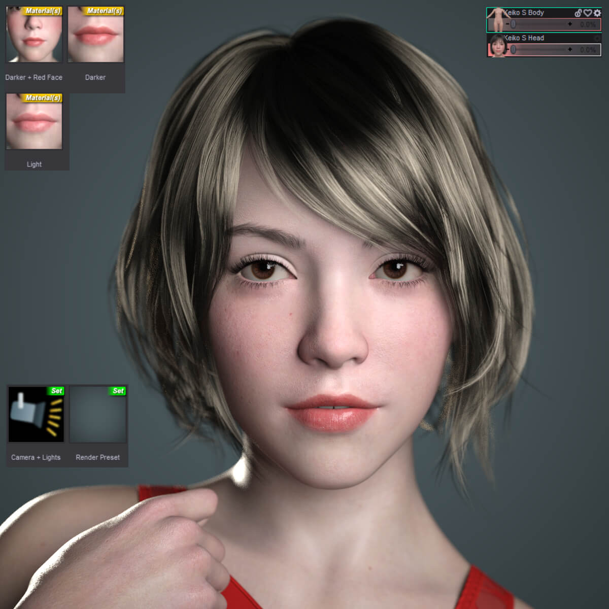Keiko S v2 Pro Textures for Genesis 9 3D Render by HumanXYStudio
