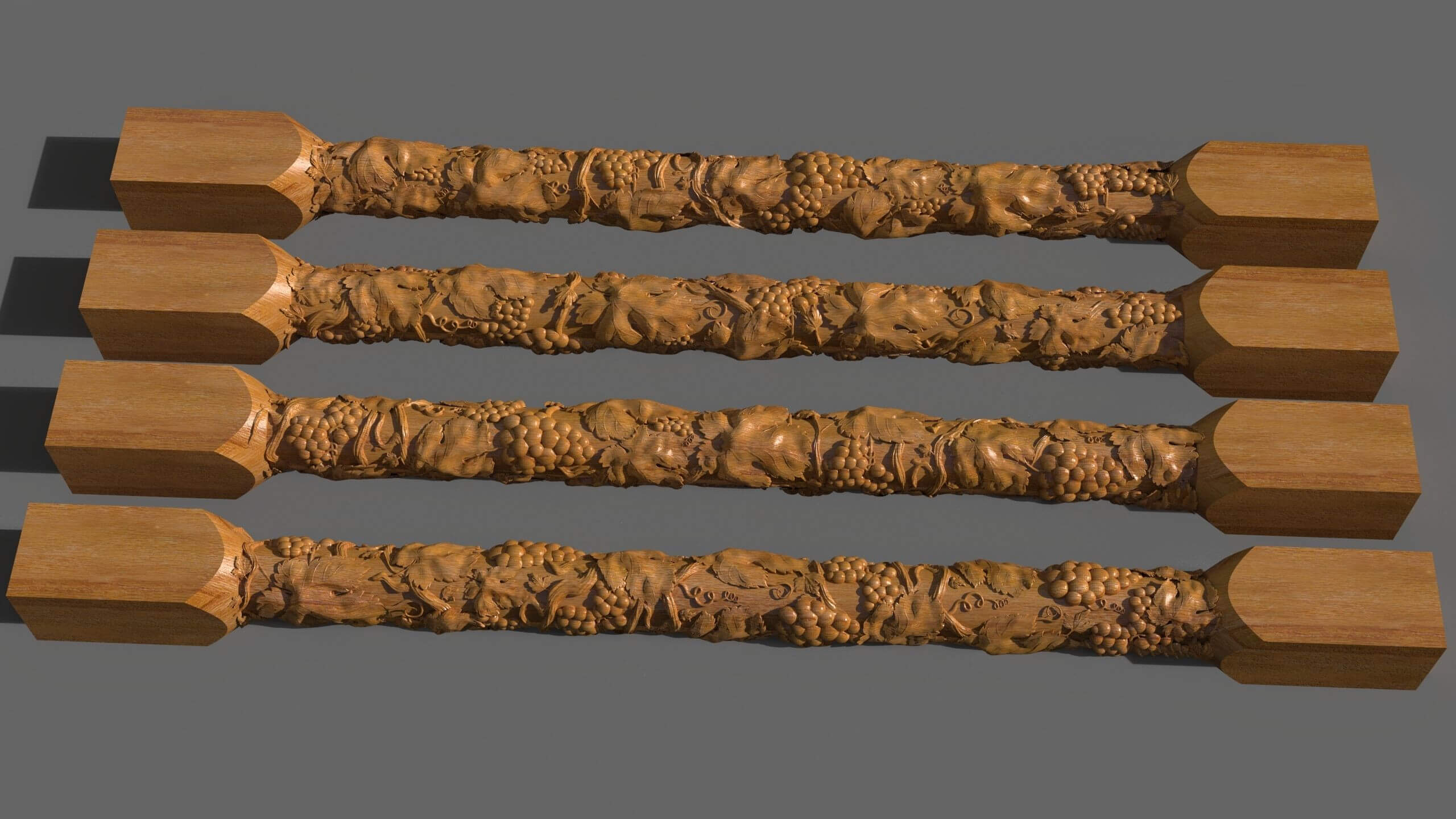 Grapes Column for CNC Milling - 3D Model by HumanXYStudio