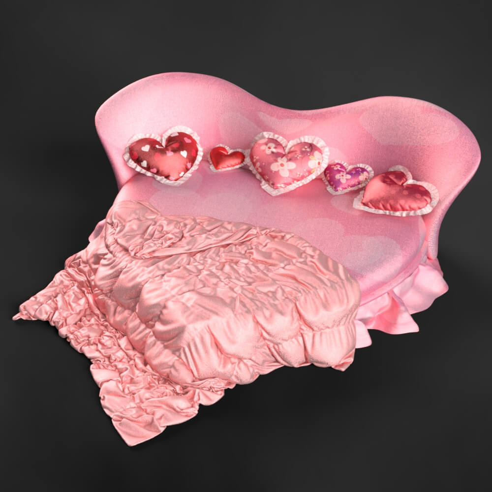 Heart Bed - Daz Content by HumanXYStudio
