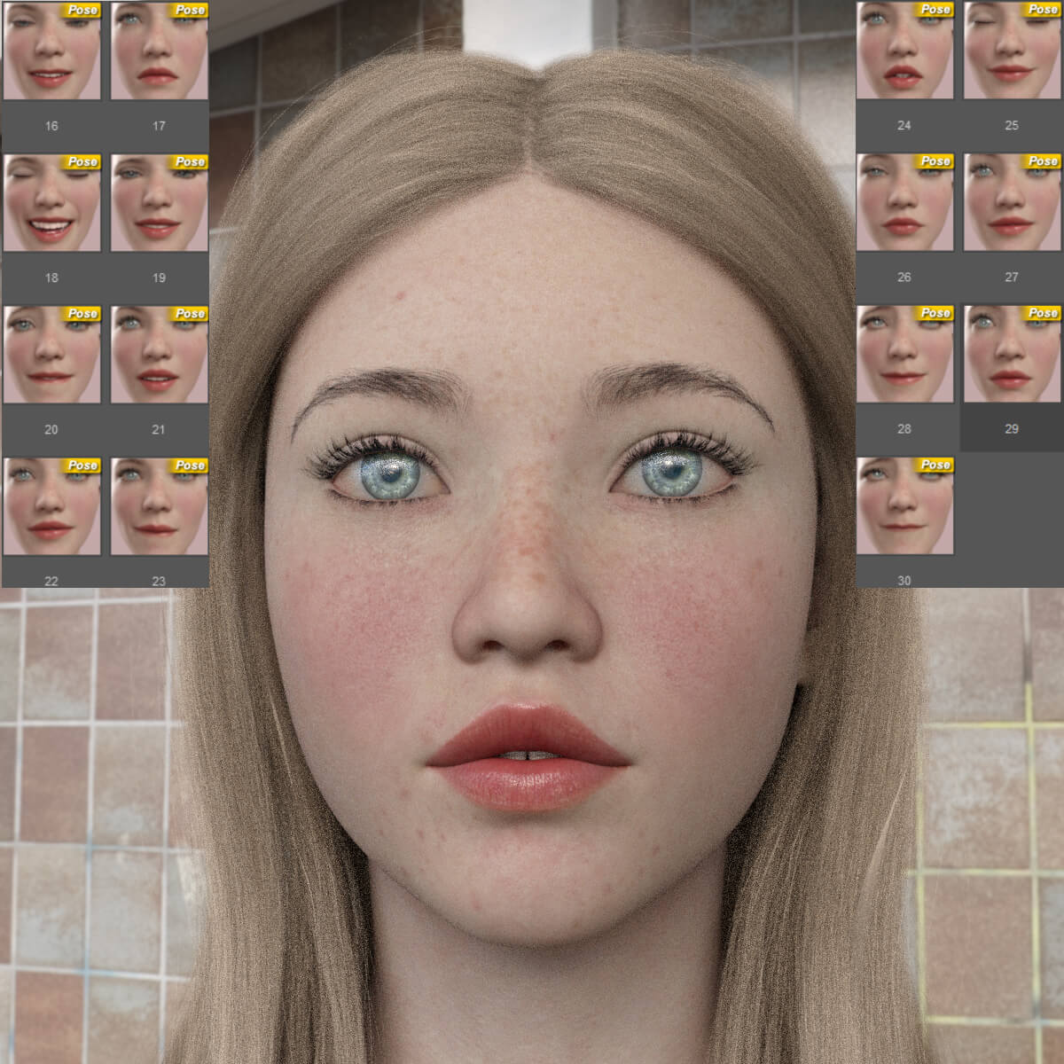 HX Cute Expressions 1 for Genesis 8 Female - Daz Content by HumanXYStudio