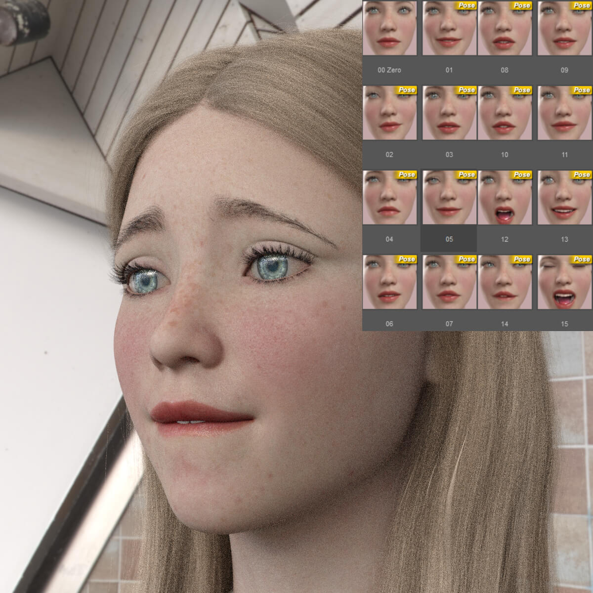 HX Cute Expressions 1 for Genesis 8 Female - Daz Content by HumanXYStudio