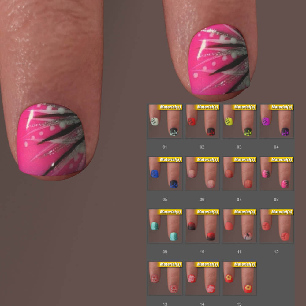 HX Nails for Genesis 9 - Daz Content by HumanXYStudio