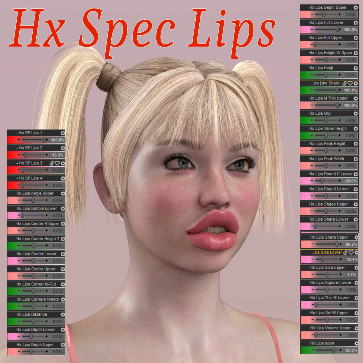 HX Spec Lips Morphs for Genesis 9 - Daz Content by HumanXYStudio