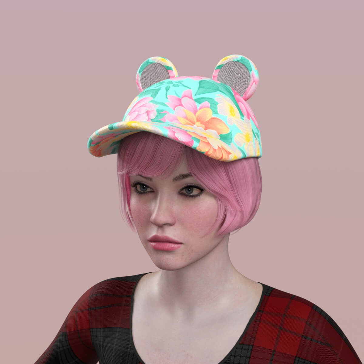 HX Teddy Cap With Hair for G8 Fm and G9 - Daz Content by HumanXYStudio