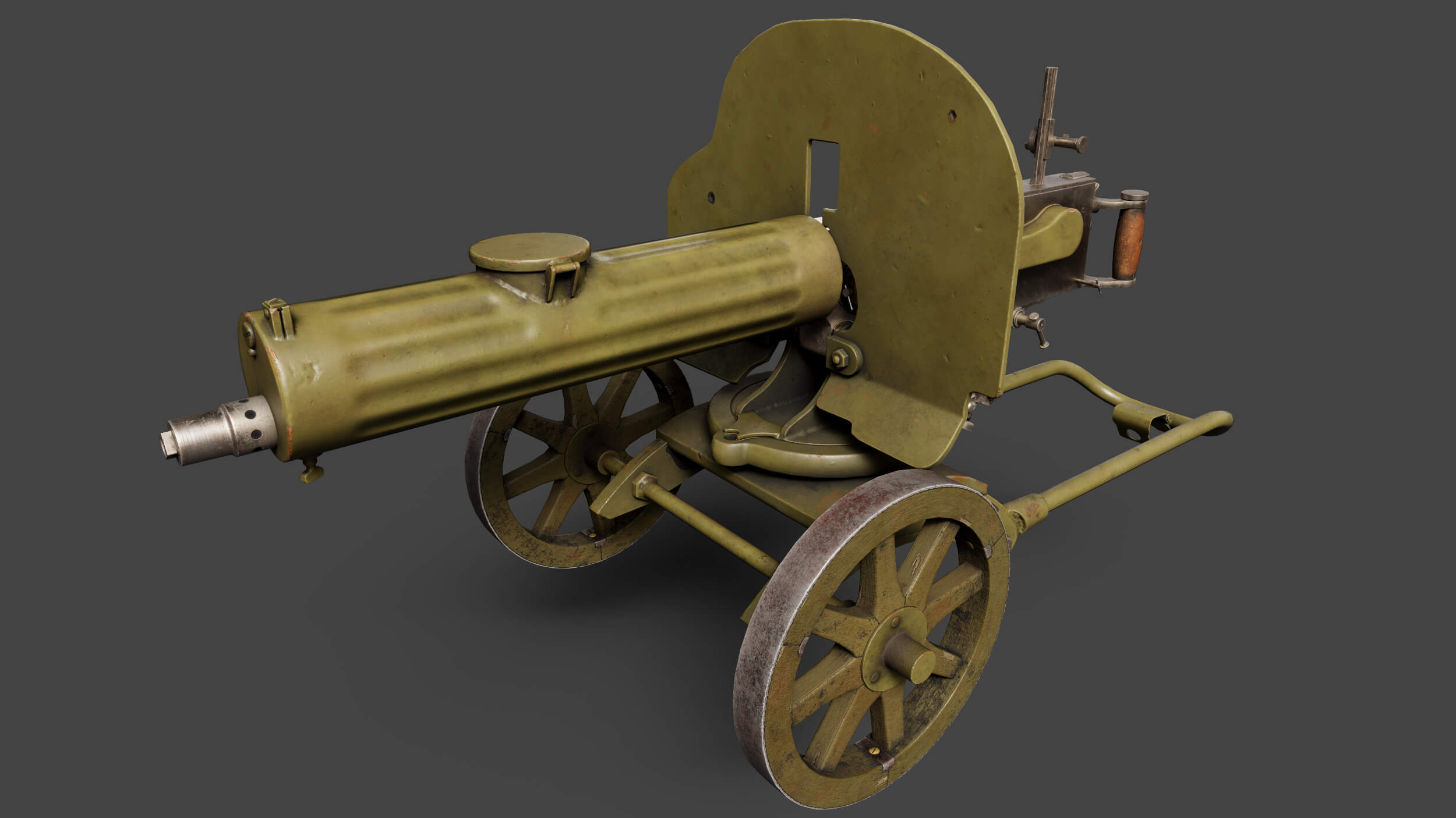 Maxim Machine Gun - 3D Model by HungryCat