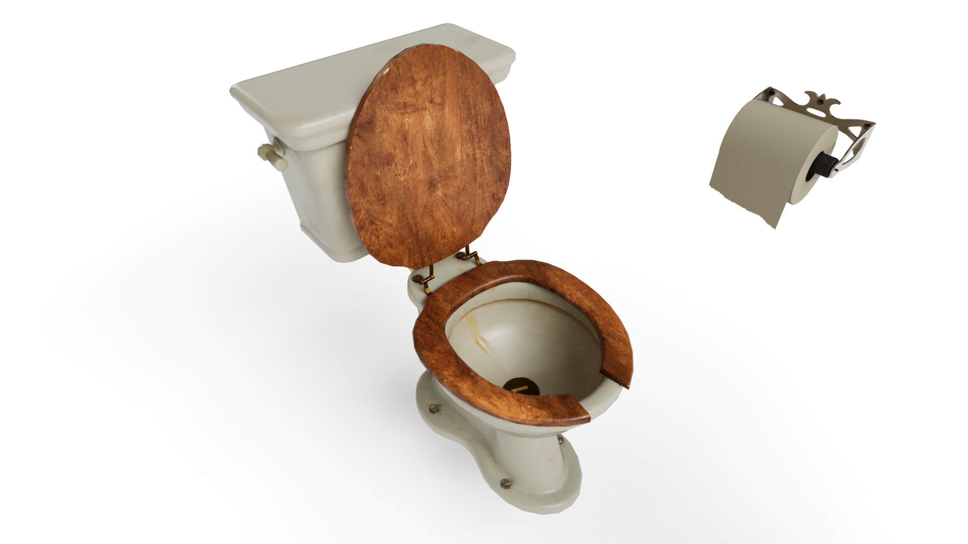 Vintage Bathroom Set Toilet and Sink - 3D Model by HungryCat