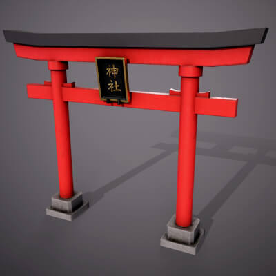 Japanese Gate - 3D Model by HUNTR3D