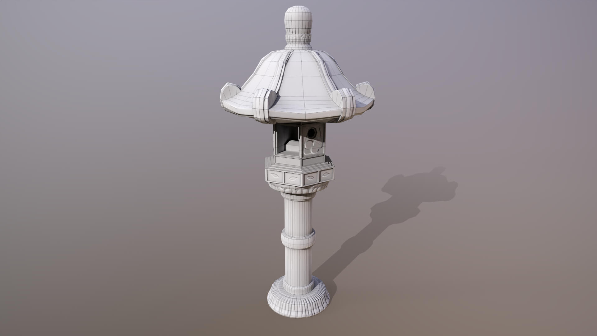 Japanese Stone Lantern - 3D Model by HUNTR3D