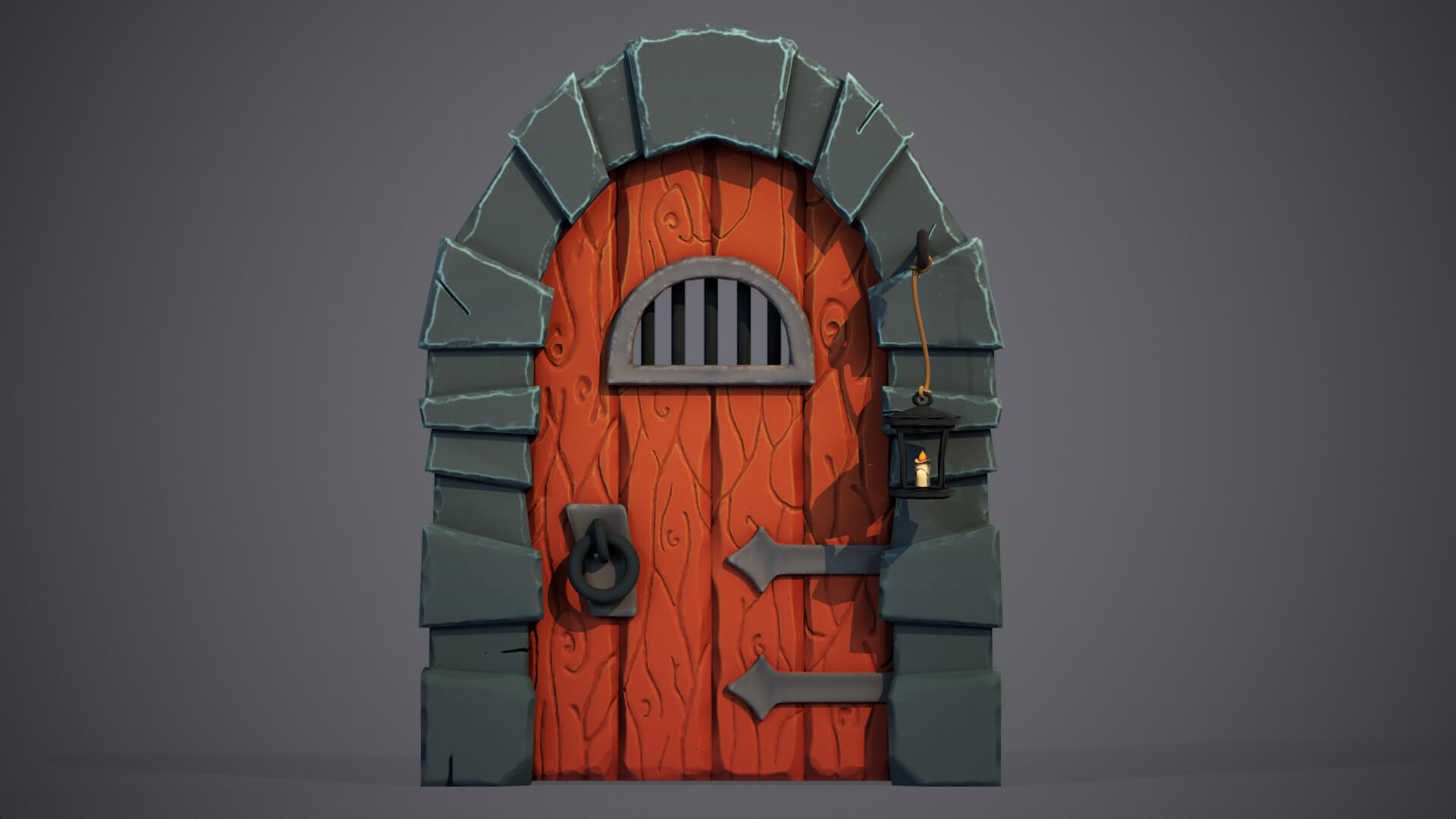 Stylized Medieval Door - 3D Model by HUNTR3D