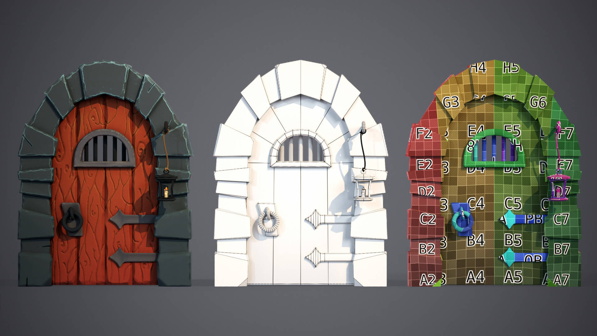Stylized Medieval Door - 3D Model by HUNTR3D