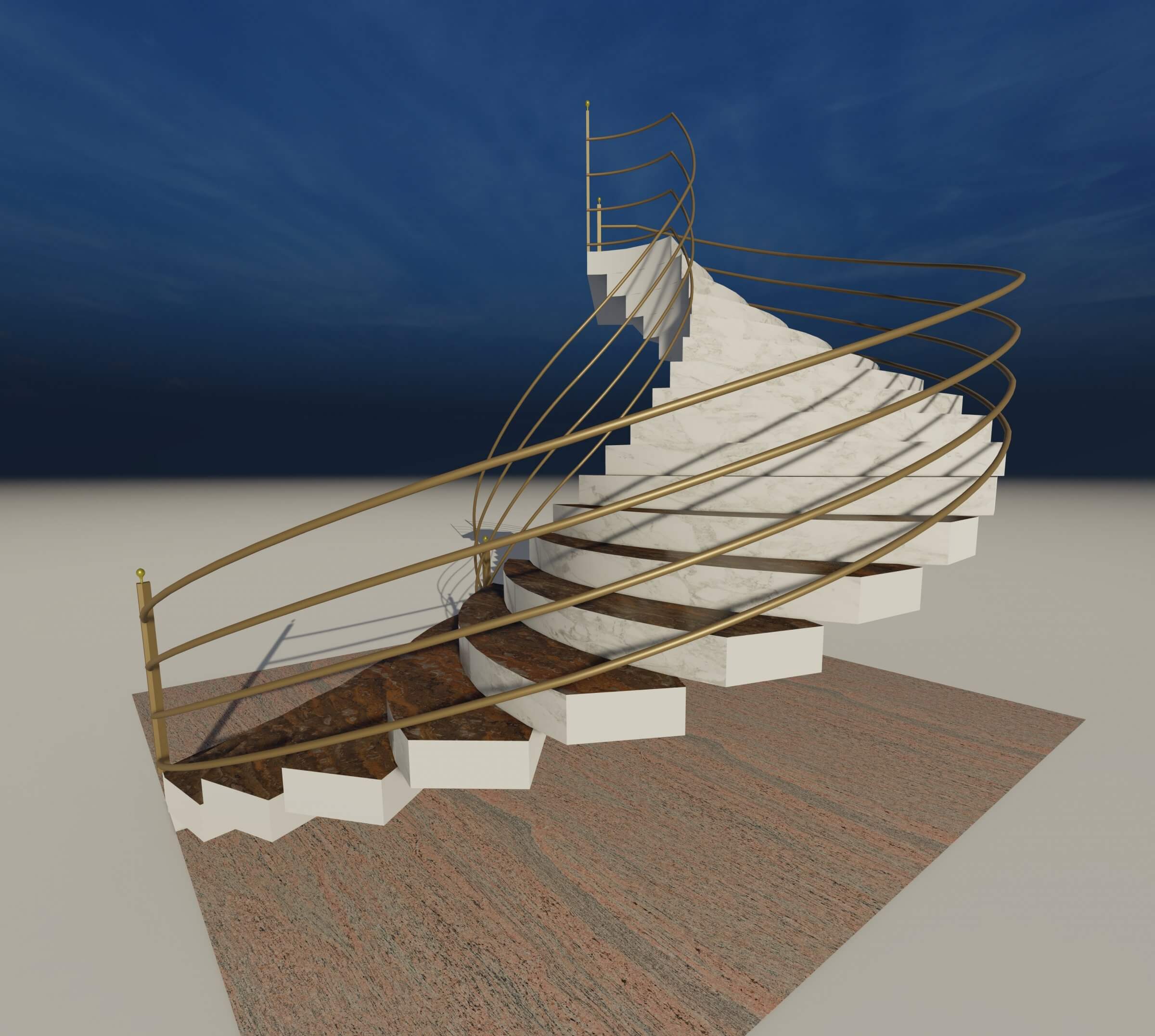 Circular Stairs - 3D Model by Hussein Alkharsan