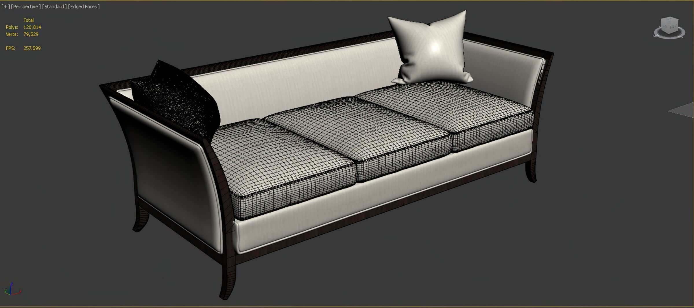 Long Single Sofa 001 - 3D Model by huynhdx