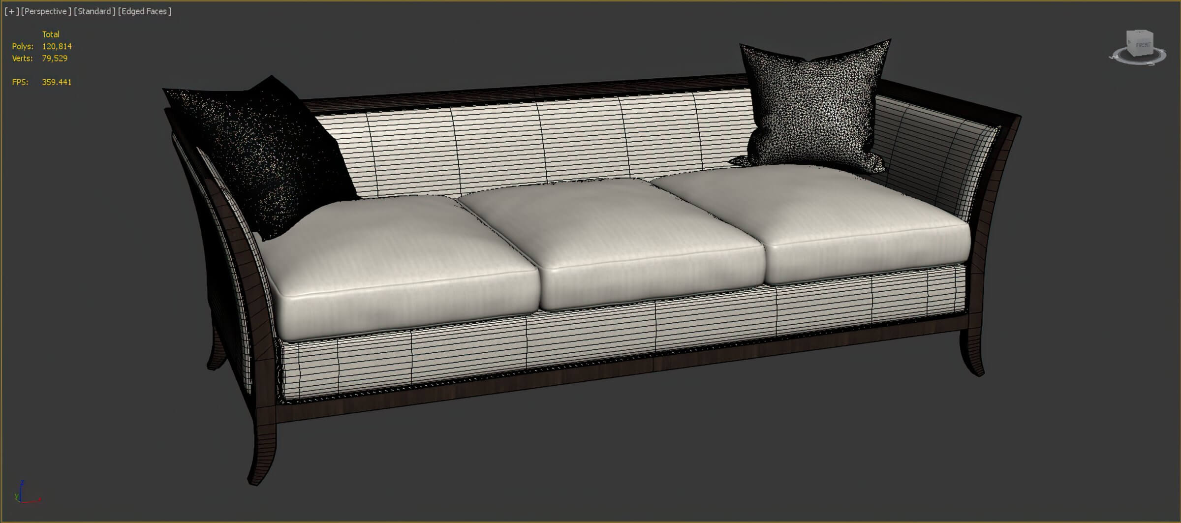 Long Single Sofa 001 - 3D Model by huynhdx