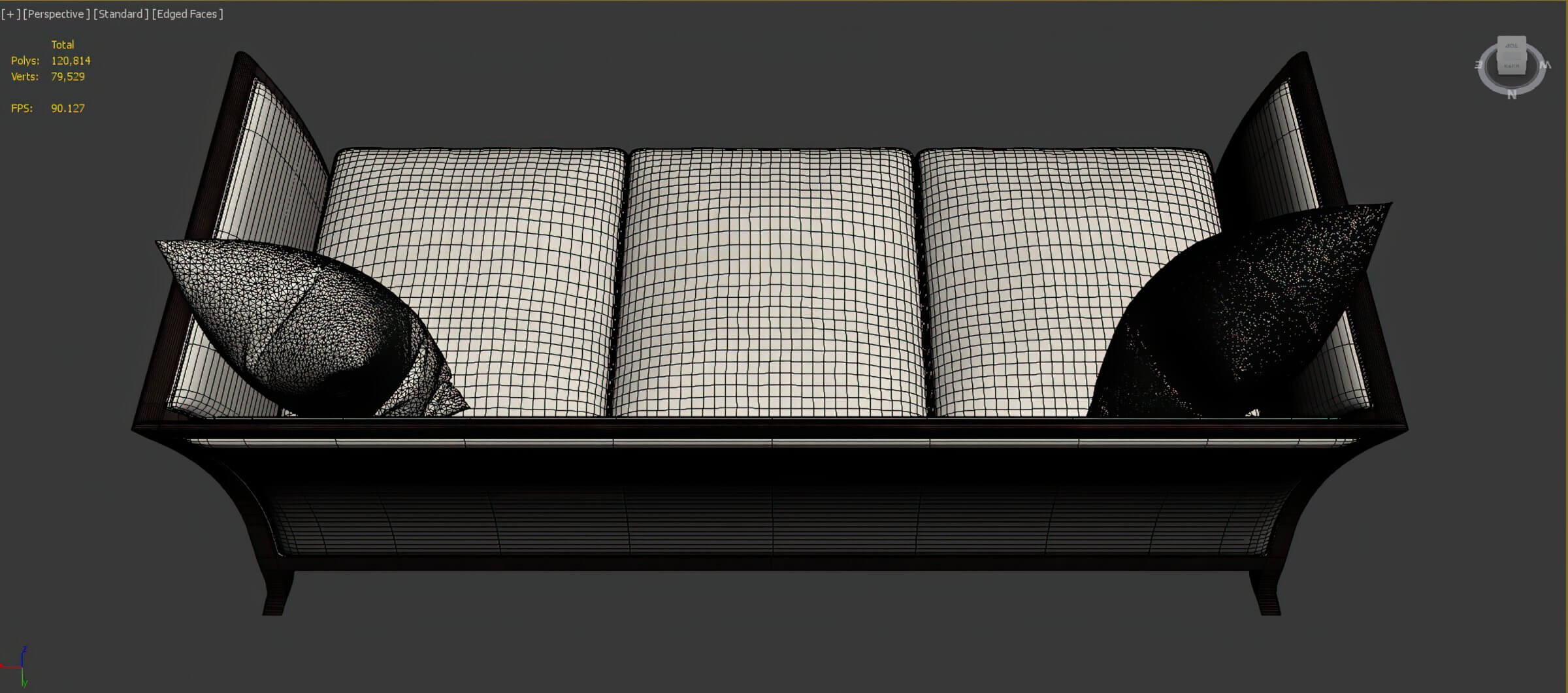 Long Single Sofa 001 - 3D Model by huynhdx