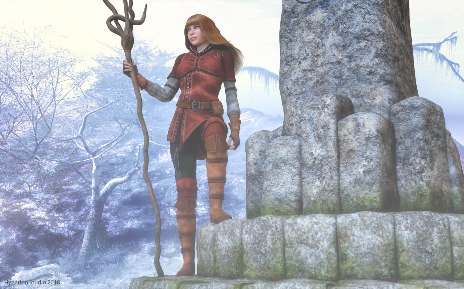 Cold, cold land 3D Render, Digital Art by Hyp-St