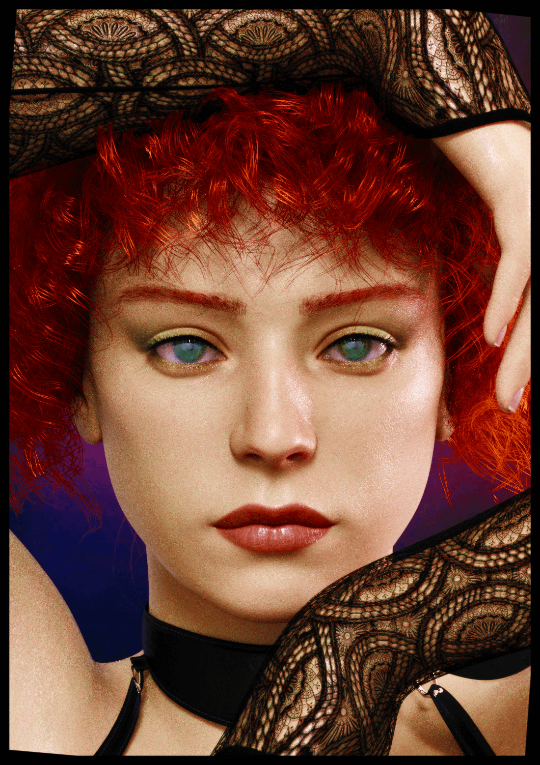 Red and black 3D Render, Digital Art by Hyp-St